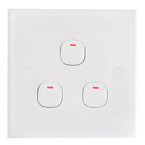 3 Gang Switch Kevilton White - elecshop.lk