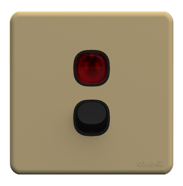 20A DOUBLE POLE SWITCH WITH INDICATOR ORANGE ENIGMA GK - elecshop.lk