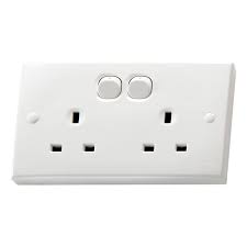 13 Amp Socket Twin Kevilton White - elecshop.lk