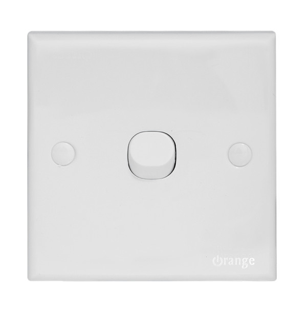 1 GANG 1 WAY SWITCH ORANGE WHITE - elecshop.lk