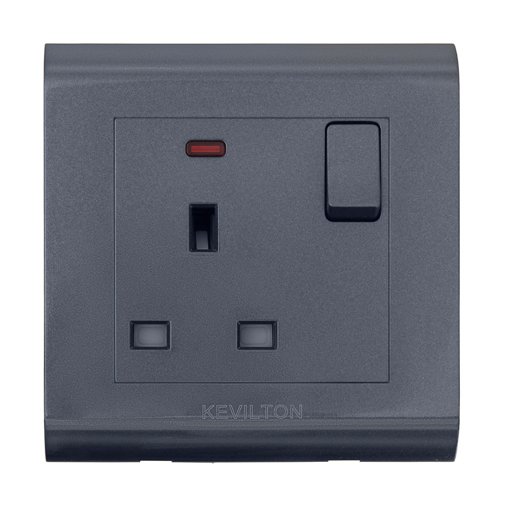 13Amp Socket with Neon Kevilton Modular Cr - elecshop.lk