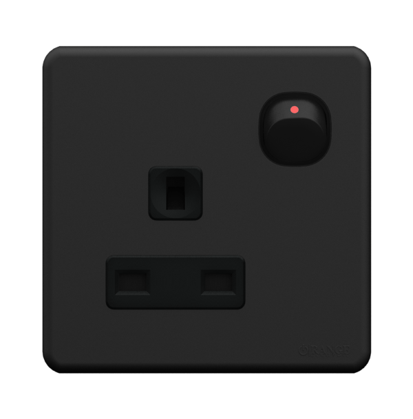 13Amp Socket Orange Enigma Gunmetal - elecshop.lk