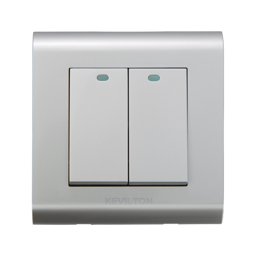 2 Gang 2 way Switch Kevilton Modular Platinum - elecshop.lk