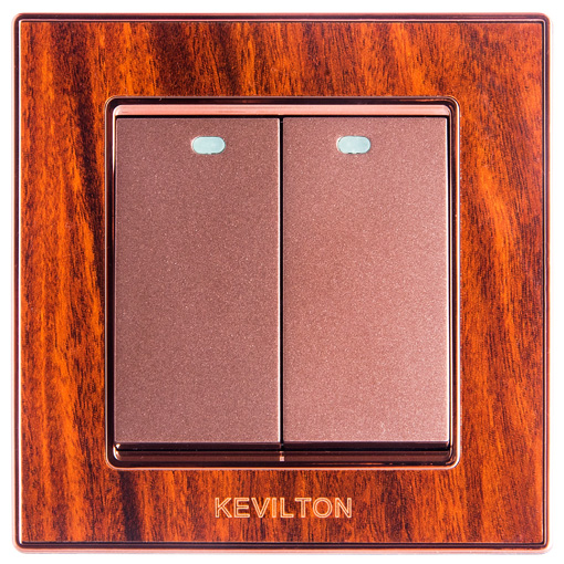 2 Gang 2 Way Switch Kevilton Mahogany - elecshop.lk