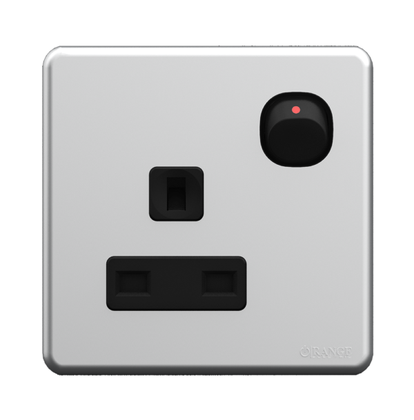 13A SINGLE SWITCHED SOCKET OUTLET ORANGE ENIGMA SB Orange Enigma Stone ...