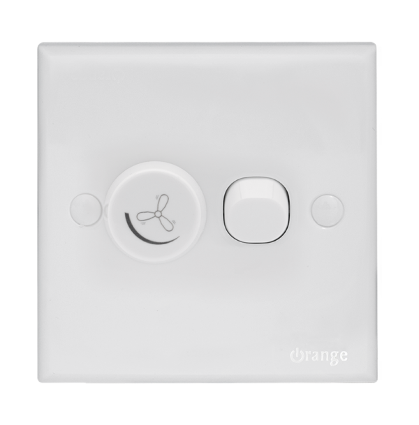 400W FAN CONTROLLER WITH SWITCH ORANGE WHITE - elecshop.lk