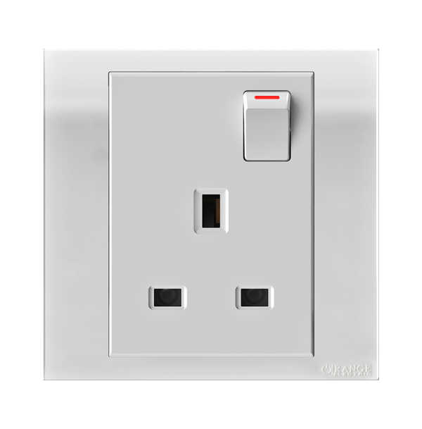 13A SOCKET OUTLET SWITCH ORANGE AKOYA CW - elecshop.lk