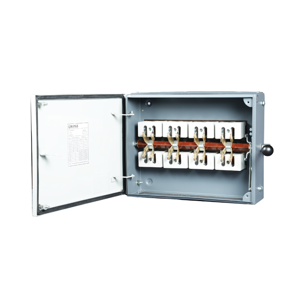 CHANGEOVER SIDE HANDLE WITH ENCLOSUE – OFF LOAD (ORANGE) - elecshop.lk