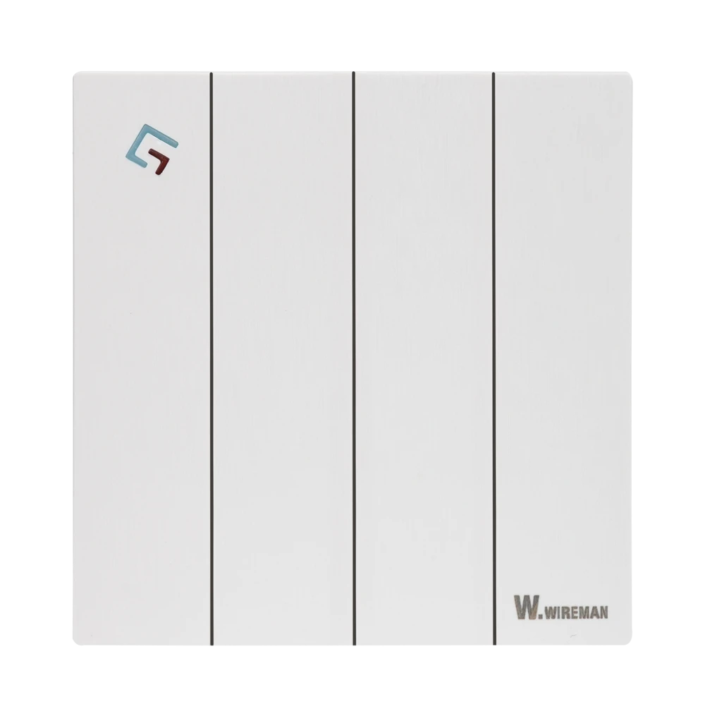 Wireman Infinity White 4 Gang 1 Way Switch - elecshop.lk