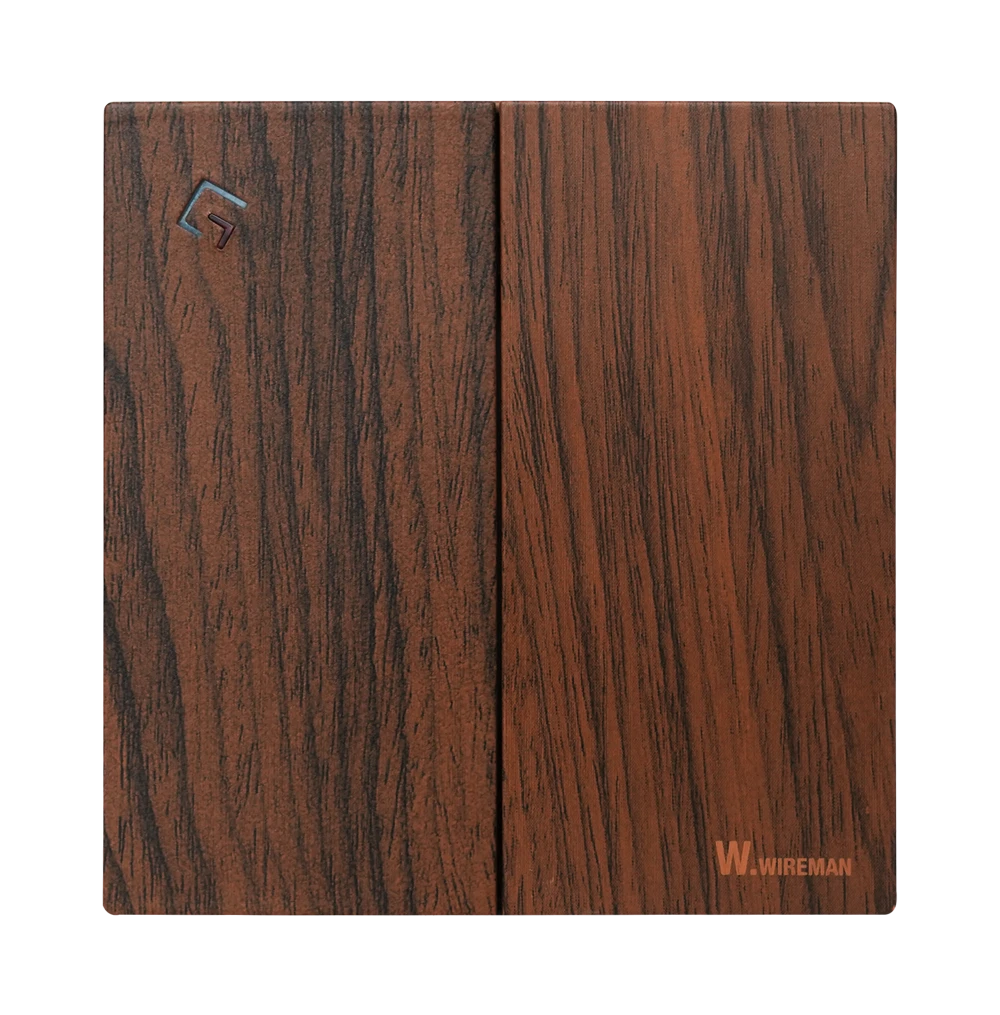 Wireman Infinity Teak 2 Gang 1 Way Switch