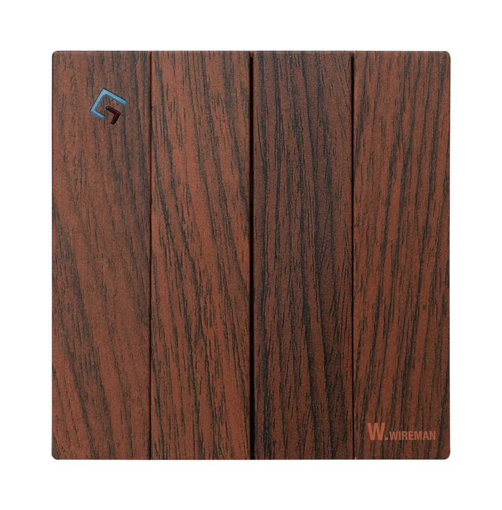 Wireman Infinity Teak 4 Gang 1 Way Switch