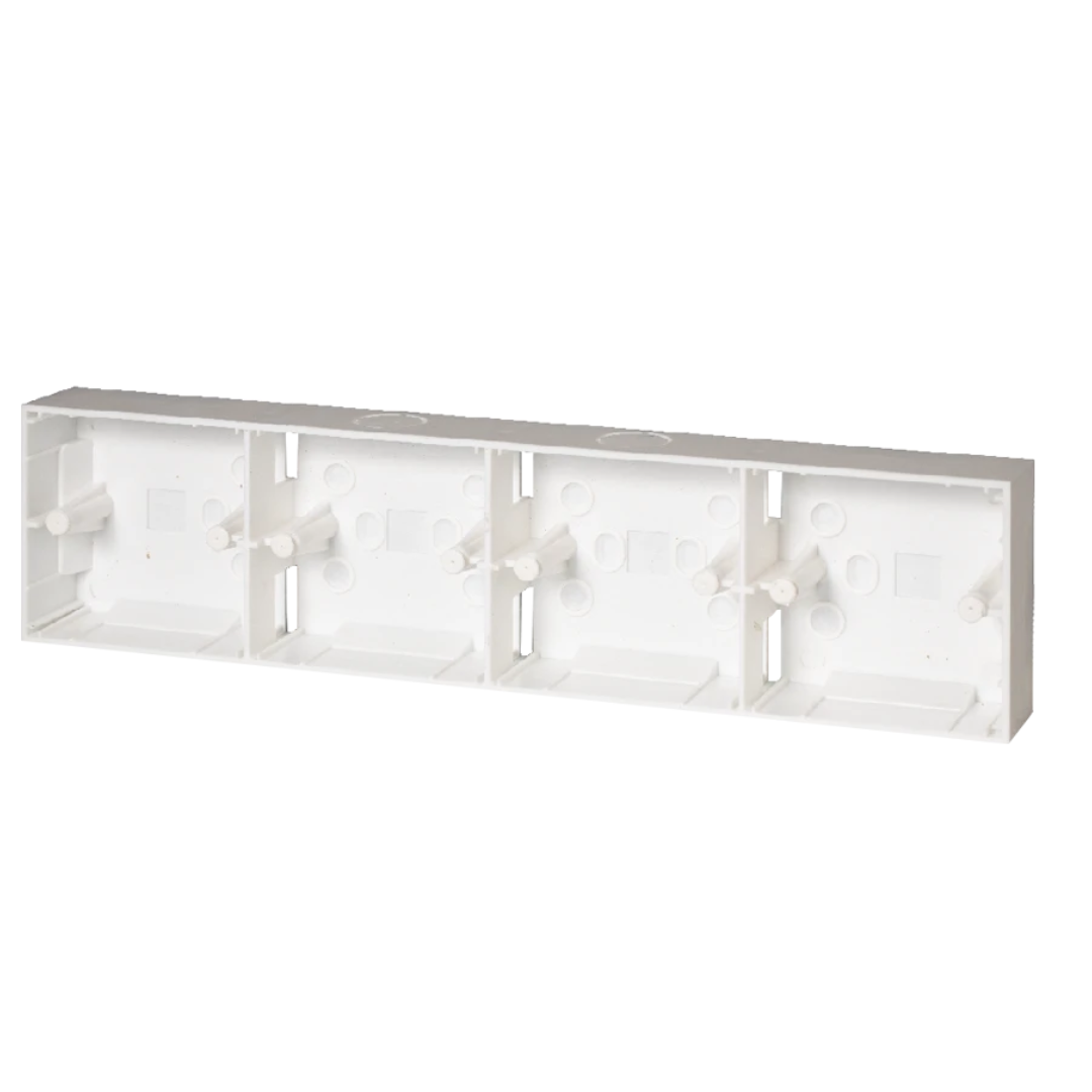 Four Gang Double Surface Box 35mm Orange - elecshop.lk