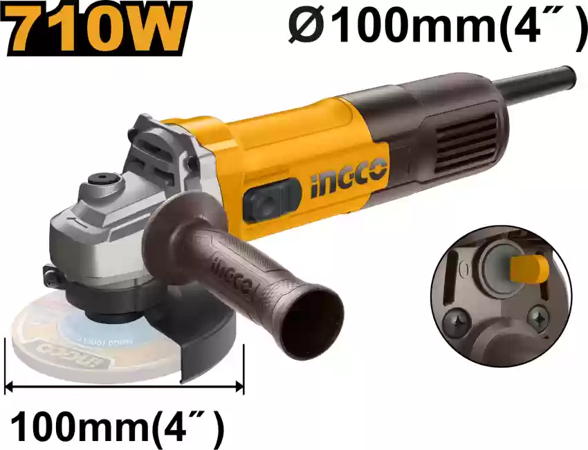 Ingco Angle Grinder 4"(100mm) 710W (AG71182)